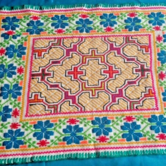 Wall Decor | Shipibo Blanket Hand Embroidered Heart Design Of The Amazon Jungle | Poshmark